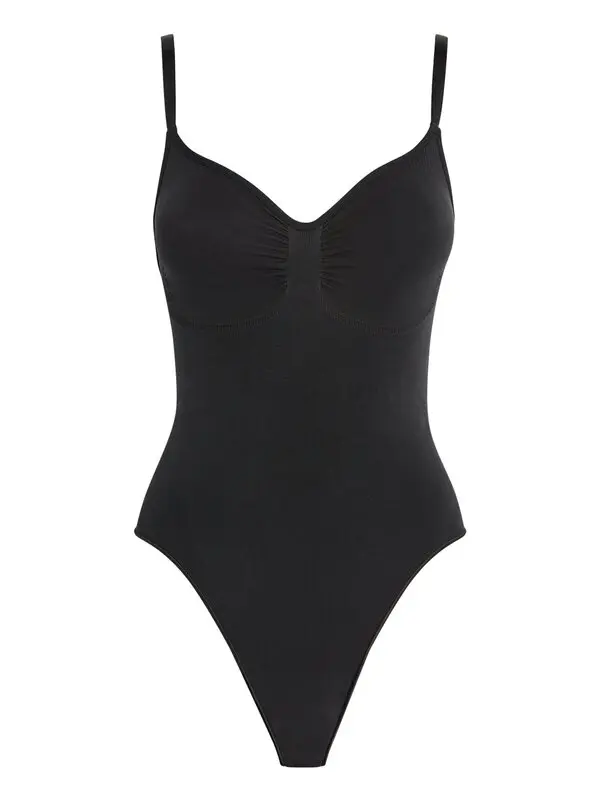 SKIMS Seamless Sculpt Thong Bodysuit - Black