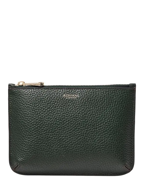 ASPINAL OF LONDON Large Leather Ella Pouch - Green