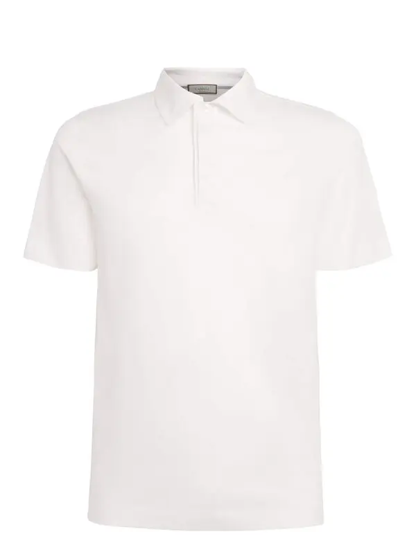 Canali Mercerised Cotton Polo Shirt - White