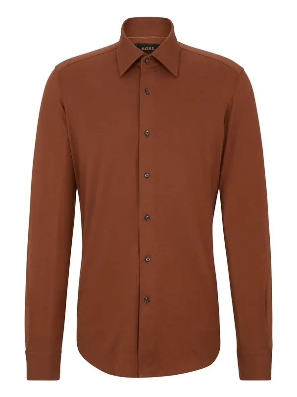 BOSS Cotton-blend Shirt - Brown