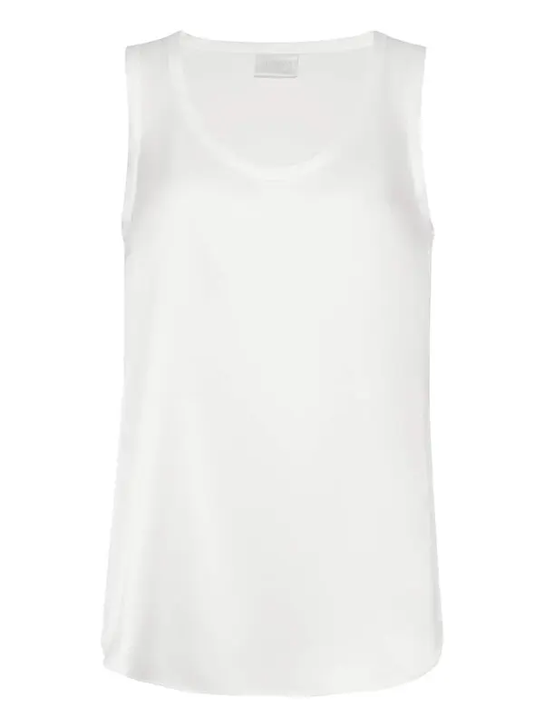 Brunello Cucinelli Stretch-silk Satin Reversible Tank Top - White