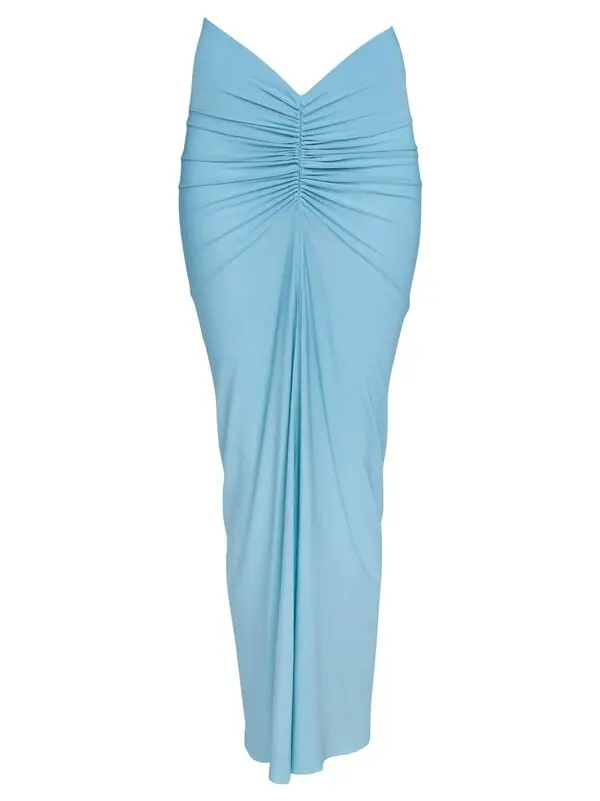 Alaïa Draped Bodycon Maxi Dress - Blue