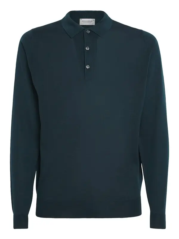 John Smedley Merino Wool Belper Polo Shirt - Green