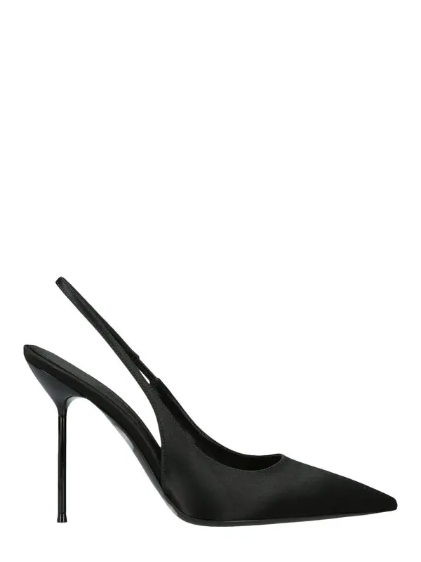 Paris Texas Satin Lidia Slingback Pumps 105 - Black