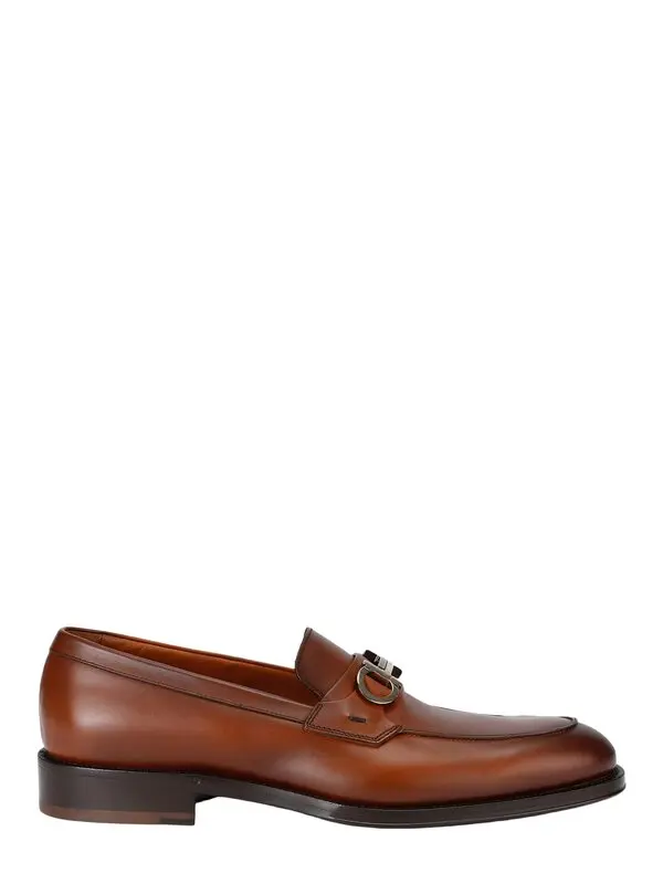 FERRAGAMO Leather Benedict Loafers - Brown