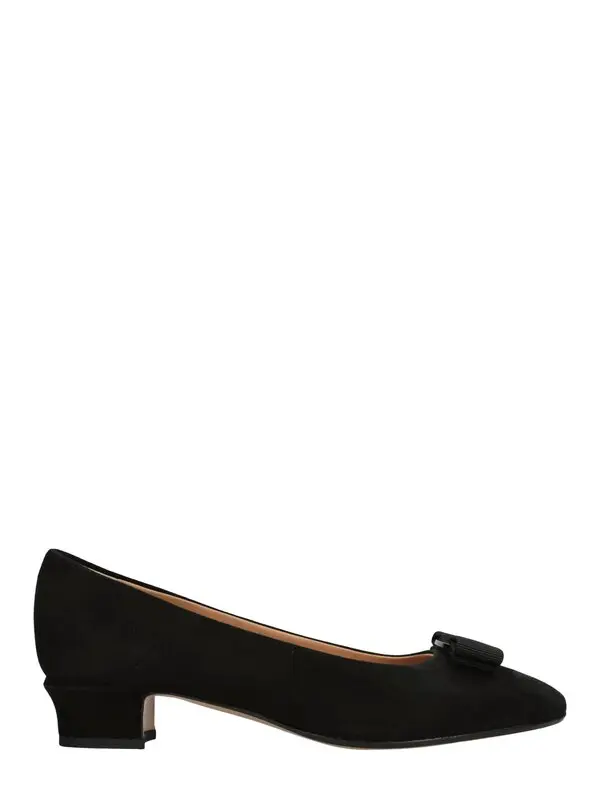 FERRAGAMO Suede Vara Ballet Flats - Black