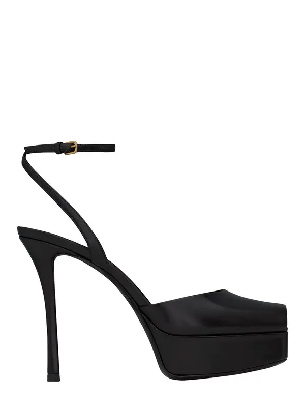 Saint Laurent La Scandale Platform Sandals - Black