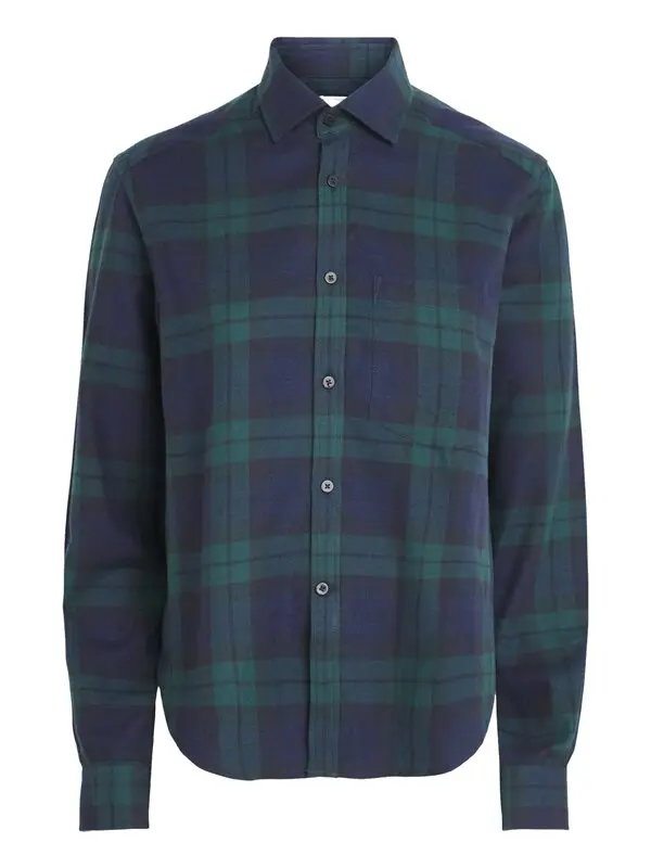 WITH NOTHING UNDERNEATH Cotton-wool Classic Shirt - Green