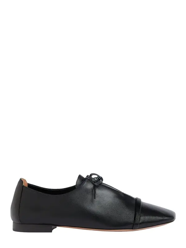 MALONE SOULIERS Nappa Leather Jean Flats - Black