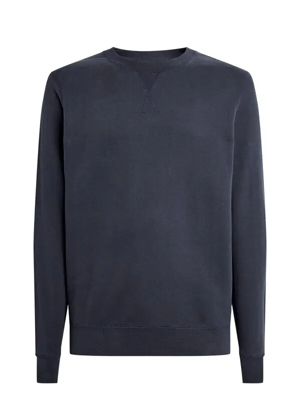 Sunspel Loopback Cotton Sweatshirt - Navy