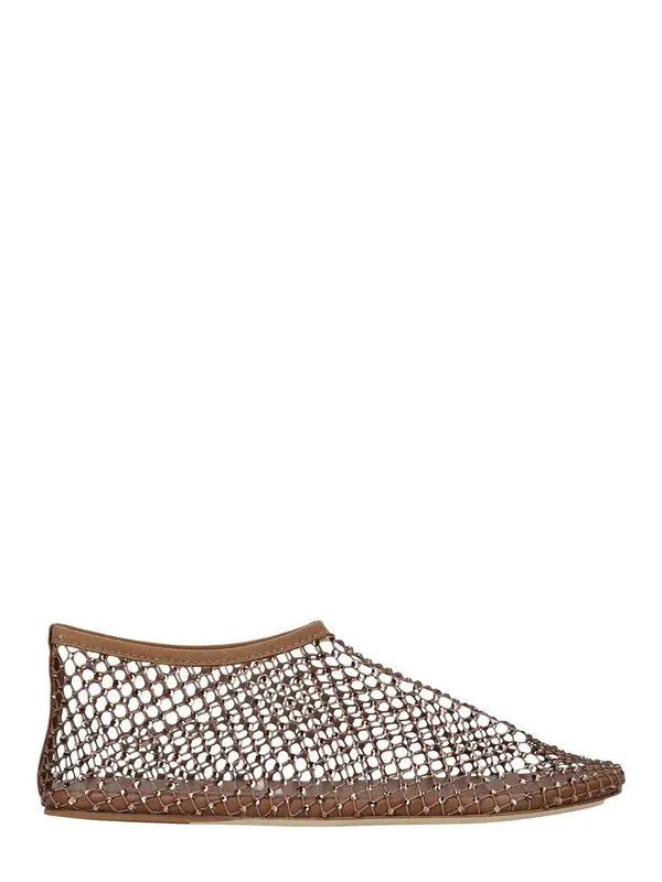 Christopher Esber Mesh Embellished Ballet Flats - Beige