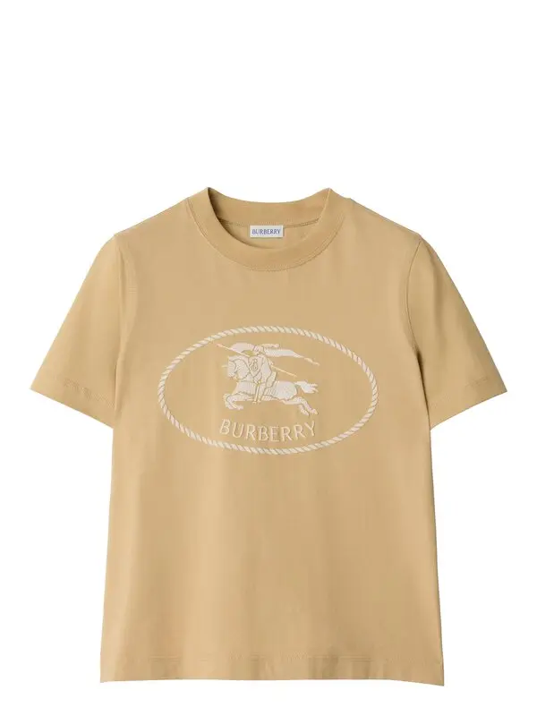 Burberry Cotton Knight Stamp T-shirt - Beige