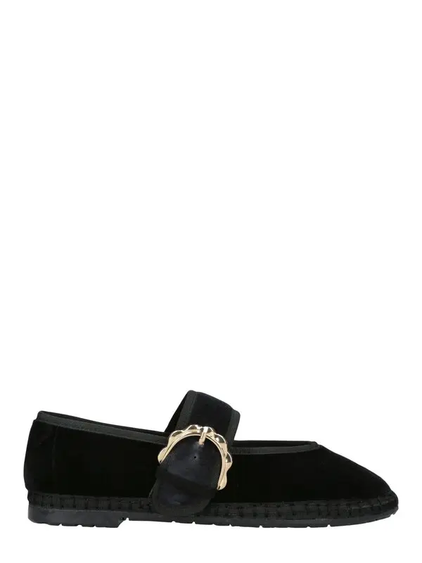 FLABELUS Velvet Mary Janes - Black