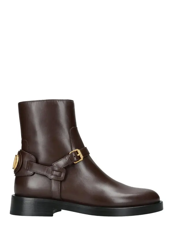 Valentino Garavani Leather Vlogo Ankle Boots - Brown