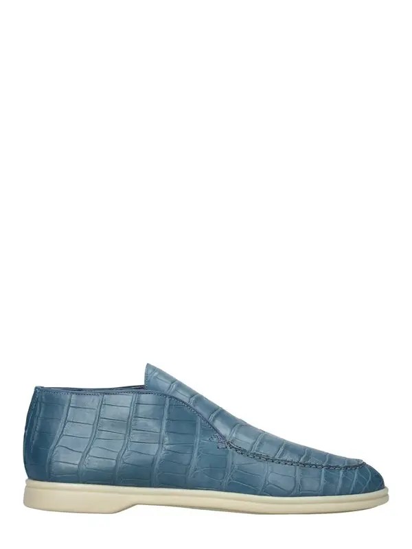 BROTINI Alligator Skin Ankle Boots - Blue