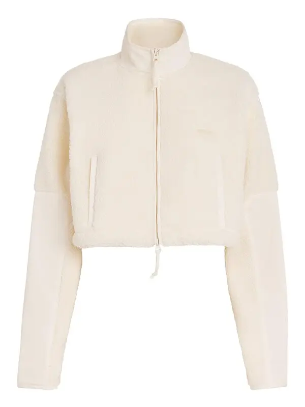 SKIMS Teddy Cropped Zip-up Jacket - Ivory