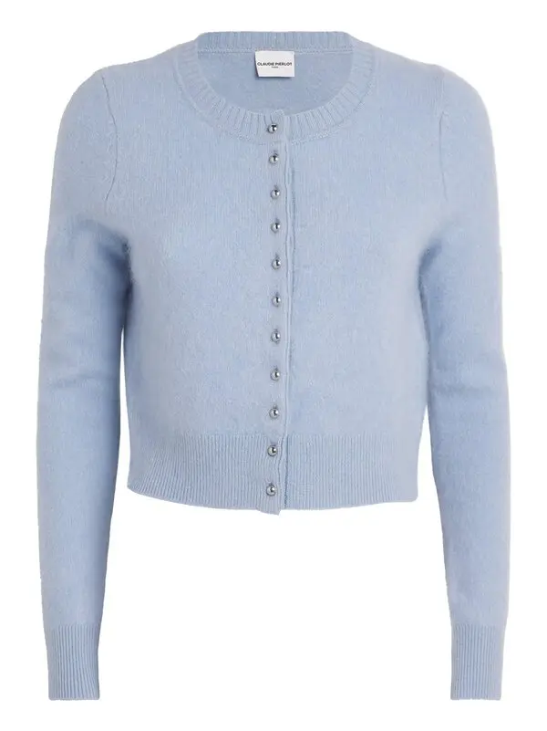 Claudie Pierlot Wool Brushed Cardigan - Blue