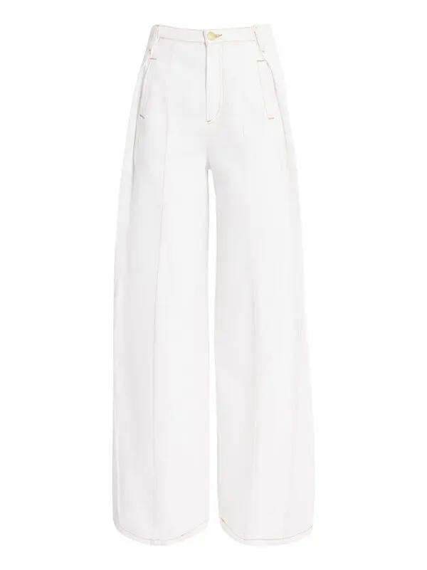 Sandro High-waist Wide-leg Jeans - Beige