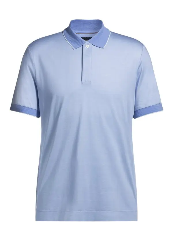 BOSS Cotton-silk Polo Shirt - Turquoise