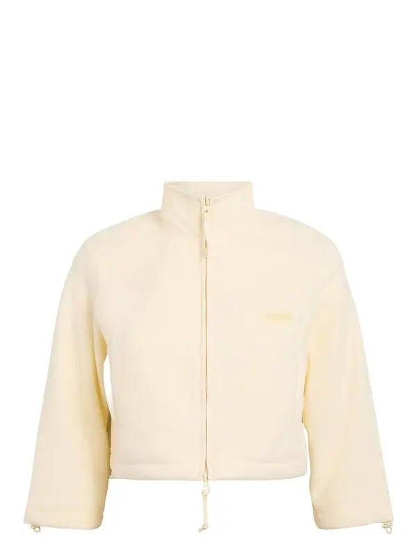 SKIMS Cropped Fleece Zip-up Jacket - Ivory