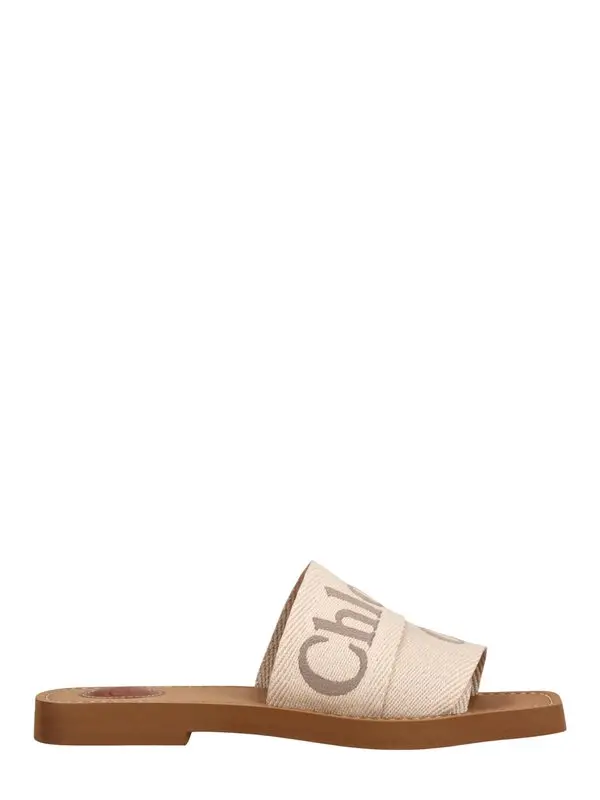 Chloé Canvas Jacquard Woody Sandals - Nude