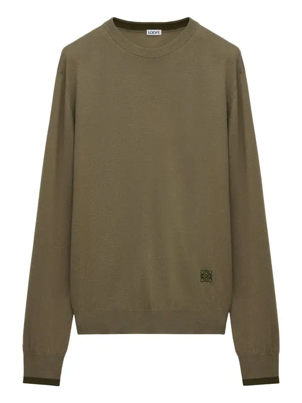 Loewe Wool Anagram Crewneck Sweater - Green