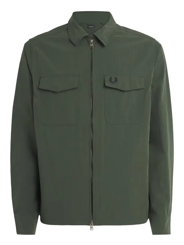 Fred Perry Twin-pocket Logo Overshirt - Green
