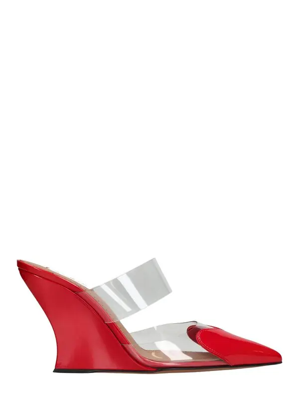 Alaïa Patent Coeur Mules - Red
