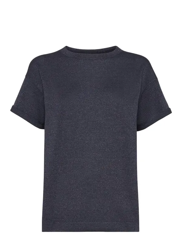 Brunello Cucinelli Cashmere-blend Knit T-shirt - Blue