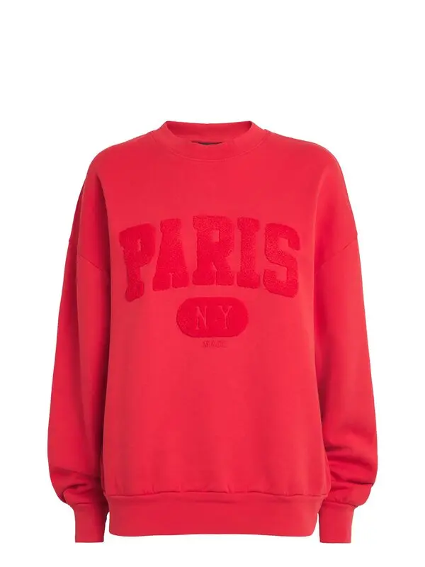 Maje Cotton Graphic Sweatshirt - Red