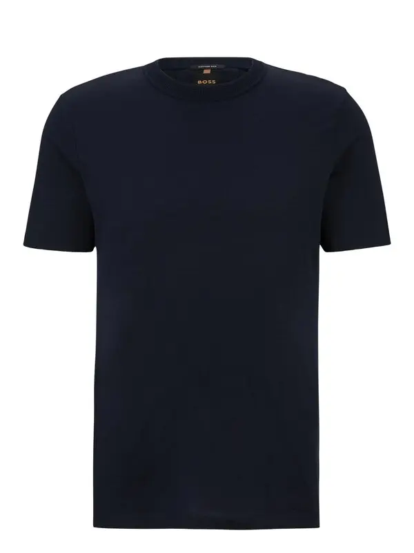 BOSS Cotton-silk T-shirt - Blue