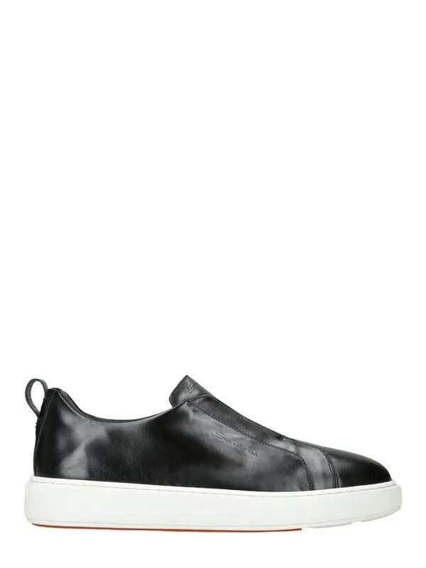 Santoni Clean Icon Victory Leather Sneakers - Black