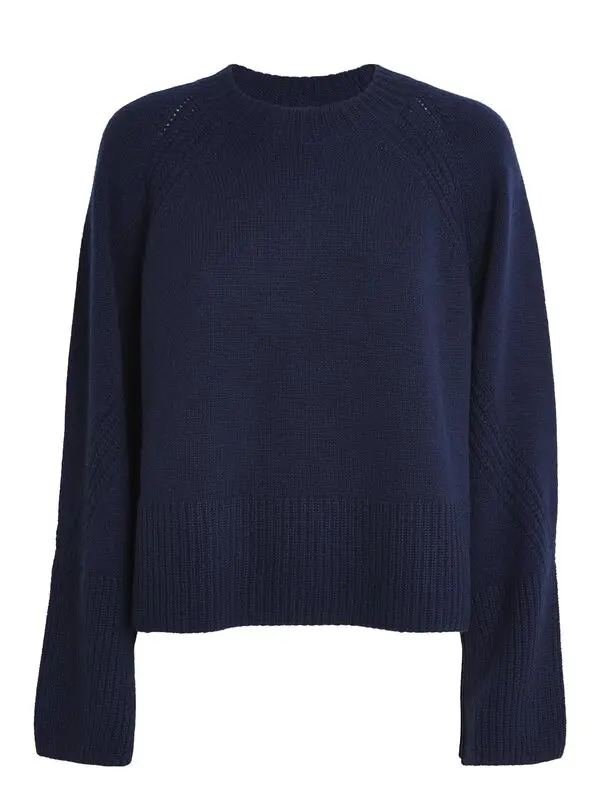 JOSEPH Cashmere Fisherman's Rib Sweater - Blue