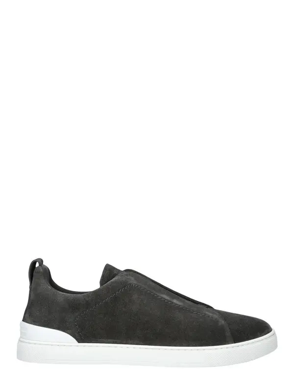 Zegna Suede Triple Stitch Sneakers - Grey