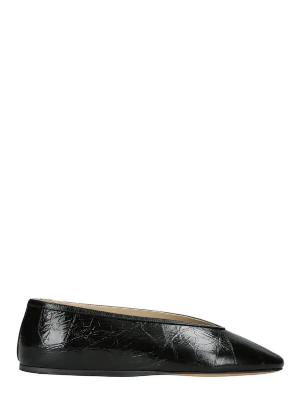 Le Monde Beryl Patent Leather Luna Ballet Flats - Black