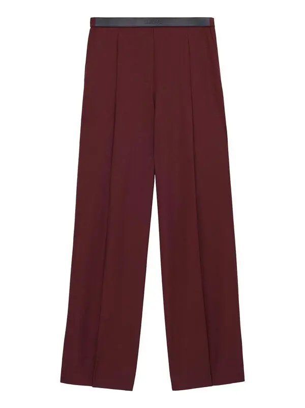Loewe Wool Wide Leg Trousers - Burgundy