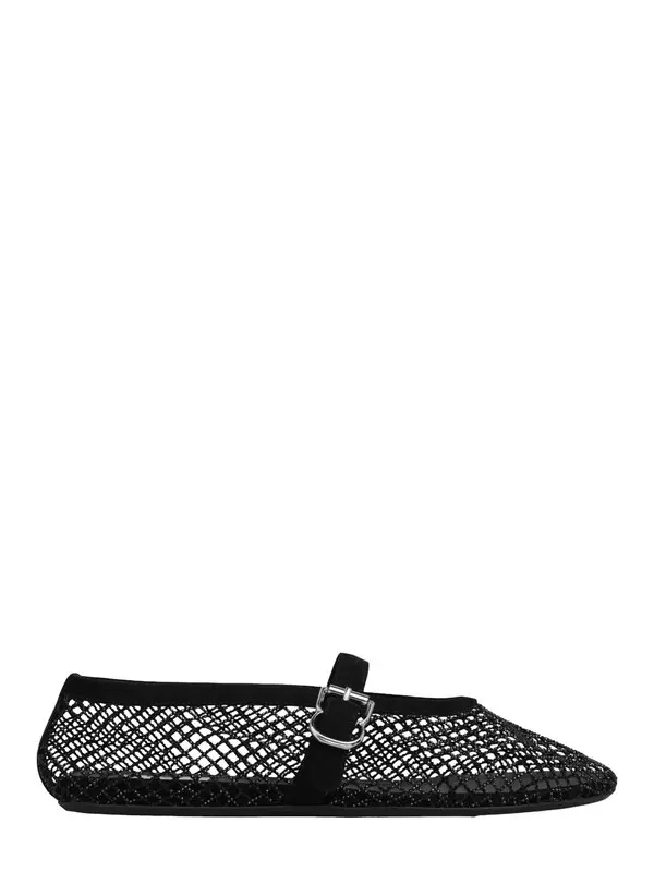 Alaïa Beaded Mesh Ballet Flats - Black