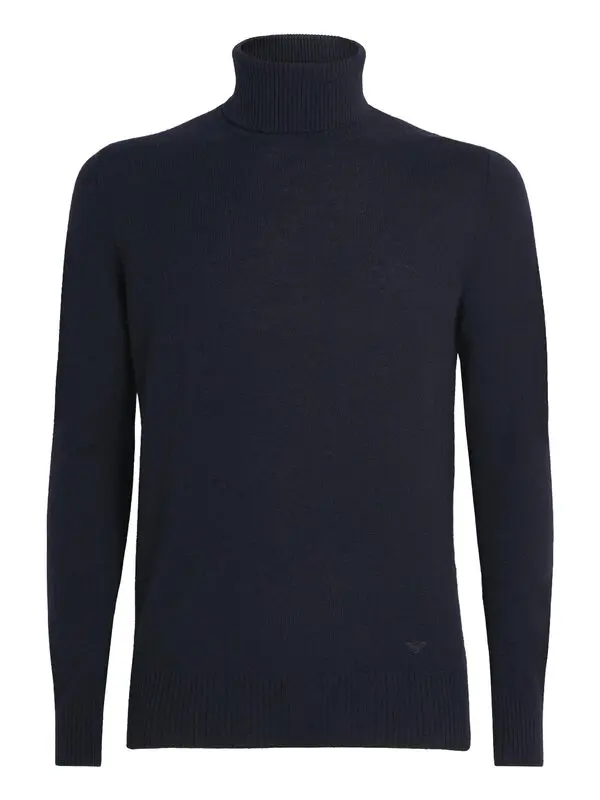 Emporio Armani Cashmere Rollneck Sweater - Blue