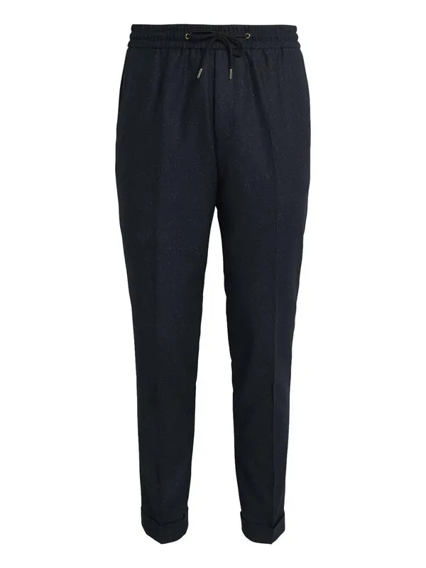 Paul Smith Wool Drawstring Trousers - Navy