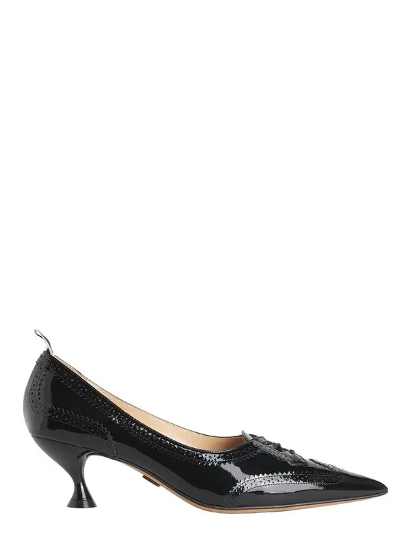 Thom Browne Patent Leather Wingtip Pumps - Black