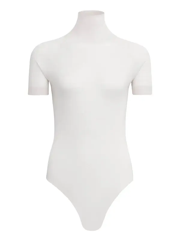 Alaïa Wool Short-sleeve Bodysuit - White