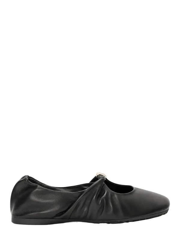 Loewe Leather Pebble Ballerina Flats - Black