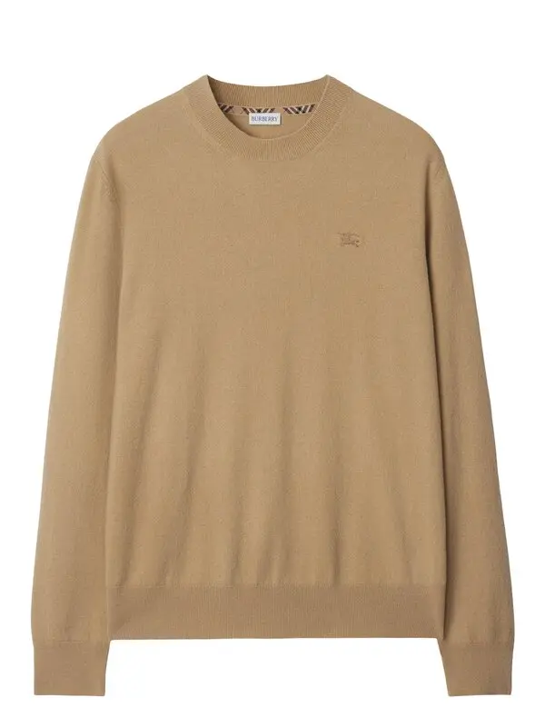 Burberry Cashmere-blend Slim Sweater - Beige