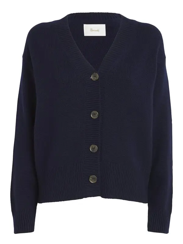 Harrods Cashmere Boxy Cardigan - Navy