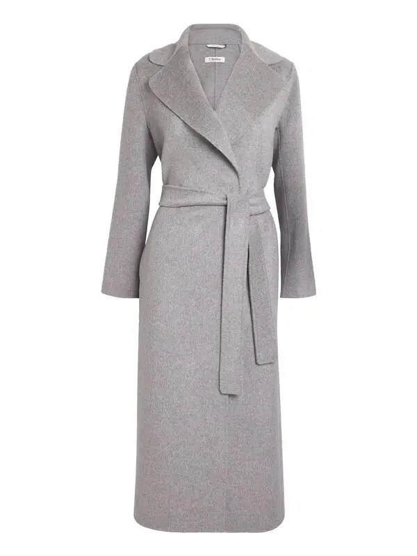 Max Mara Virgin Wool-cashmere Wrap Coat - Grey