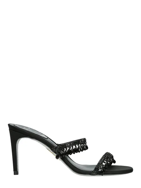 Rene Caovilla Embellished Chandelier Heeled Mules - Black