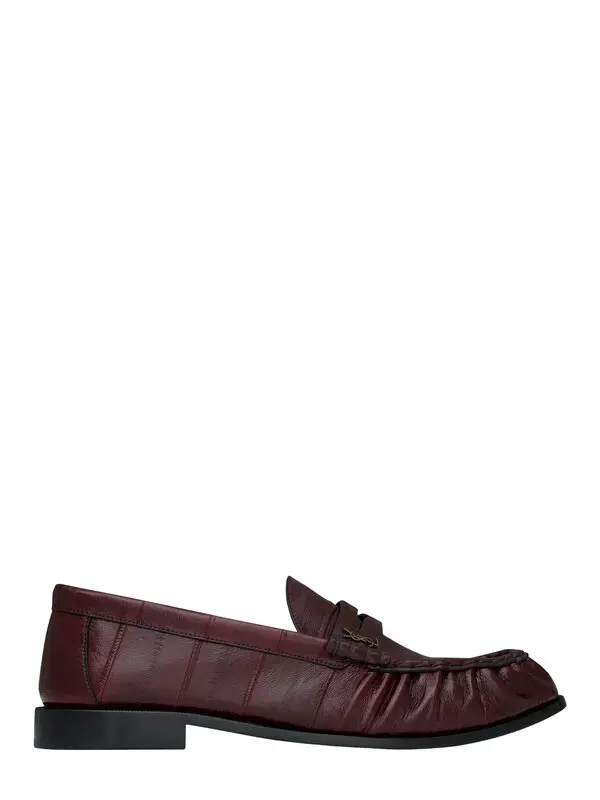 Saint Laurent Leather Loafers - Burgundy