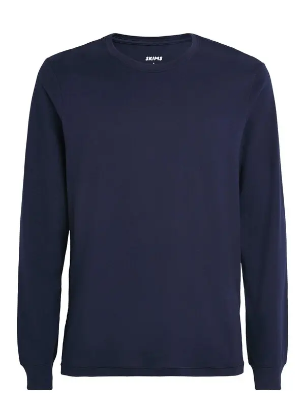 SKIMS Cotton Long-sleeve T-shirt - Navy