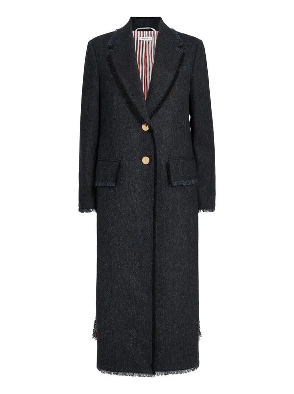 Thom Browne Wide-lapel Overcoat - Navy