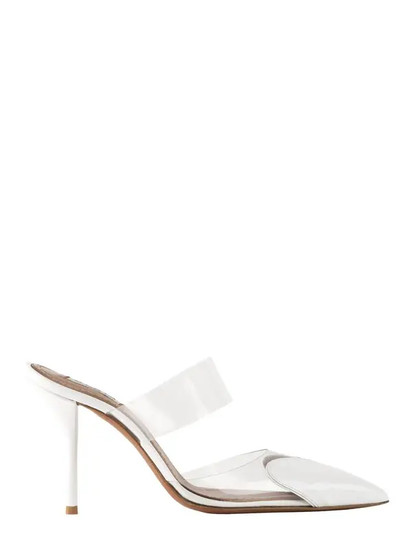 Alaïa Patent Leather Le Coeur Mules - White